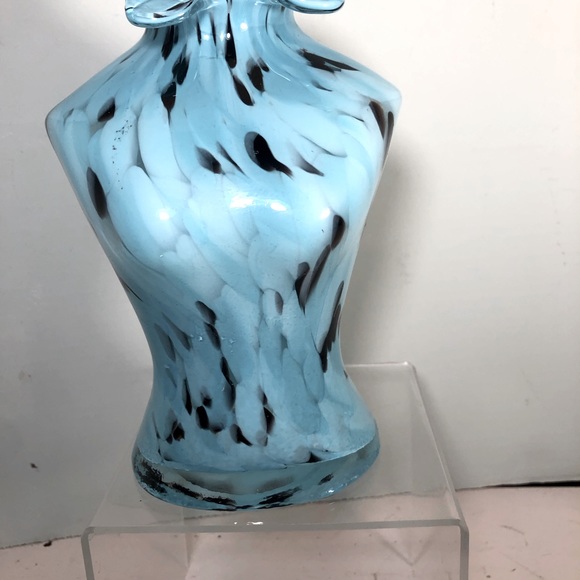 Art | Art Glass Torso Vase No Chips Or Cracks Blue White And Black ...